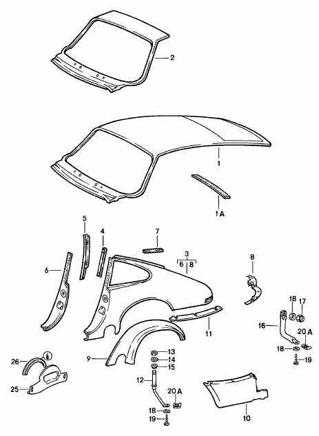 Porsche 911 Rear 1/4 panel to body seal 91150318501 91150318601 ...