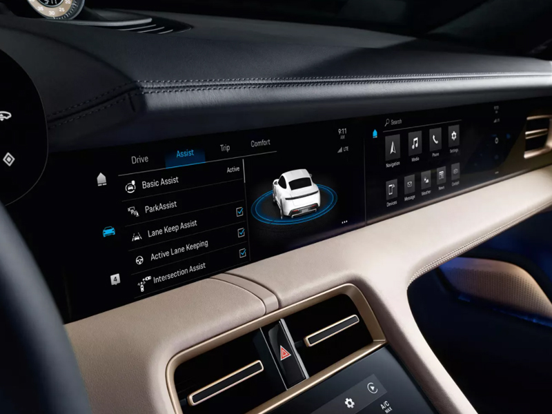 Porsche Taycan Display unit and control panel with touchscreen ...