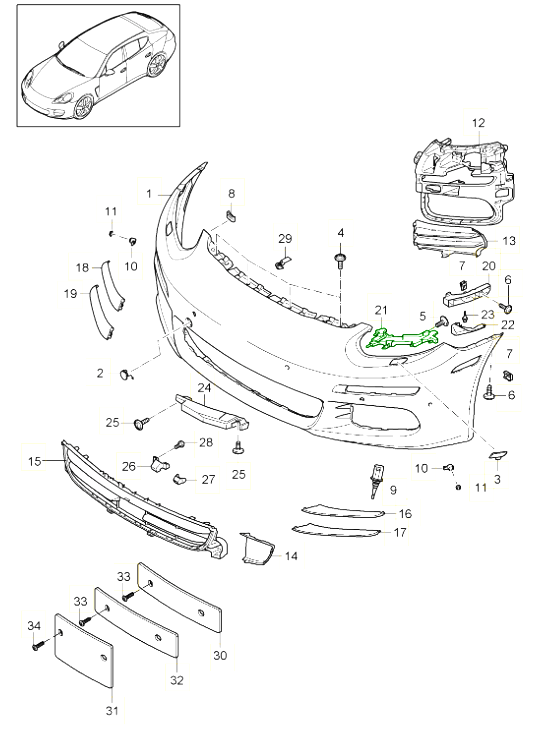 Original Porsche 97050553800 and 97050553700 Front headlamp retaining ...