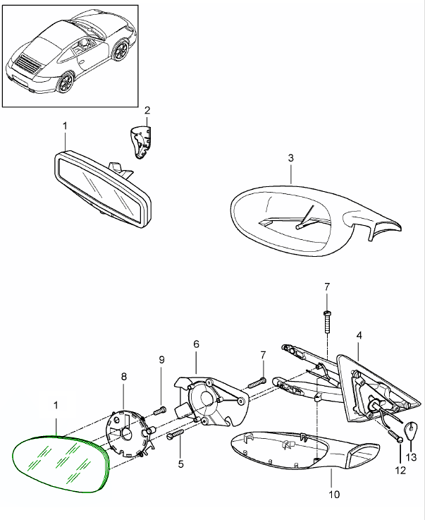 Buy Porsche 997 (911) MK1 2005-2008 997 GT3 2007>> Mirrors & Parts ...