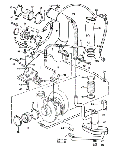 Oil seal oil system scavenge pump. Porsche 911 turbo / 964 turbo ...