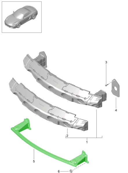Porsche 991 Front Bumper Protective Bar 99150553102 - 99150553102 ...