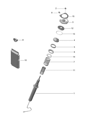 Shock absorber assembly FRONT. Porsche 991 GT3 / GT3 RS / Speedster ...