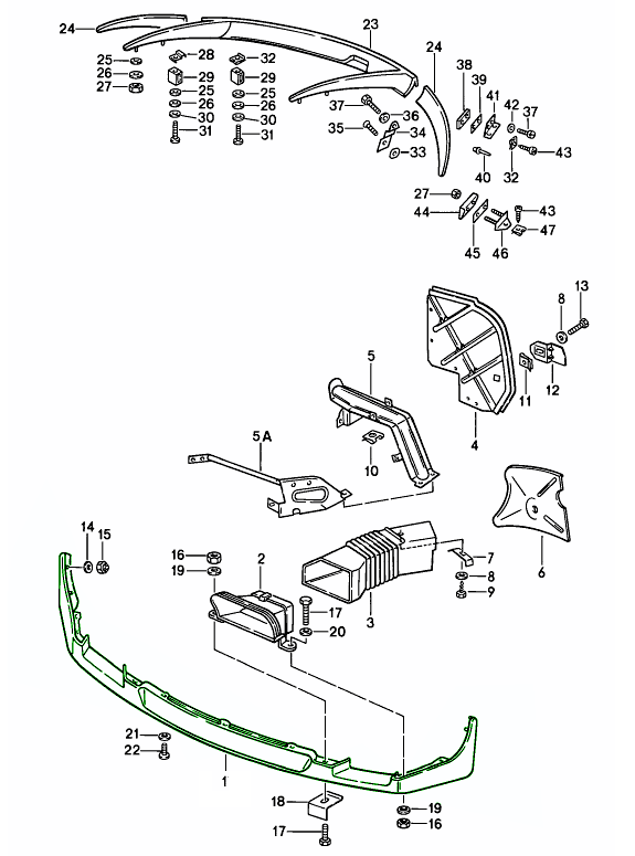 Porsche 928 Front Spoiler 92850507103 92850507122 - 92850507122 ...
