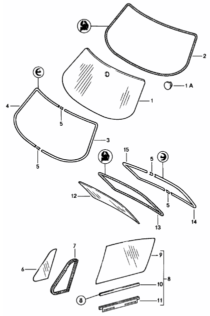 Porsche 911 Front Windscreen Clear 91154101100 - 91154101100 | Design 911