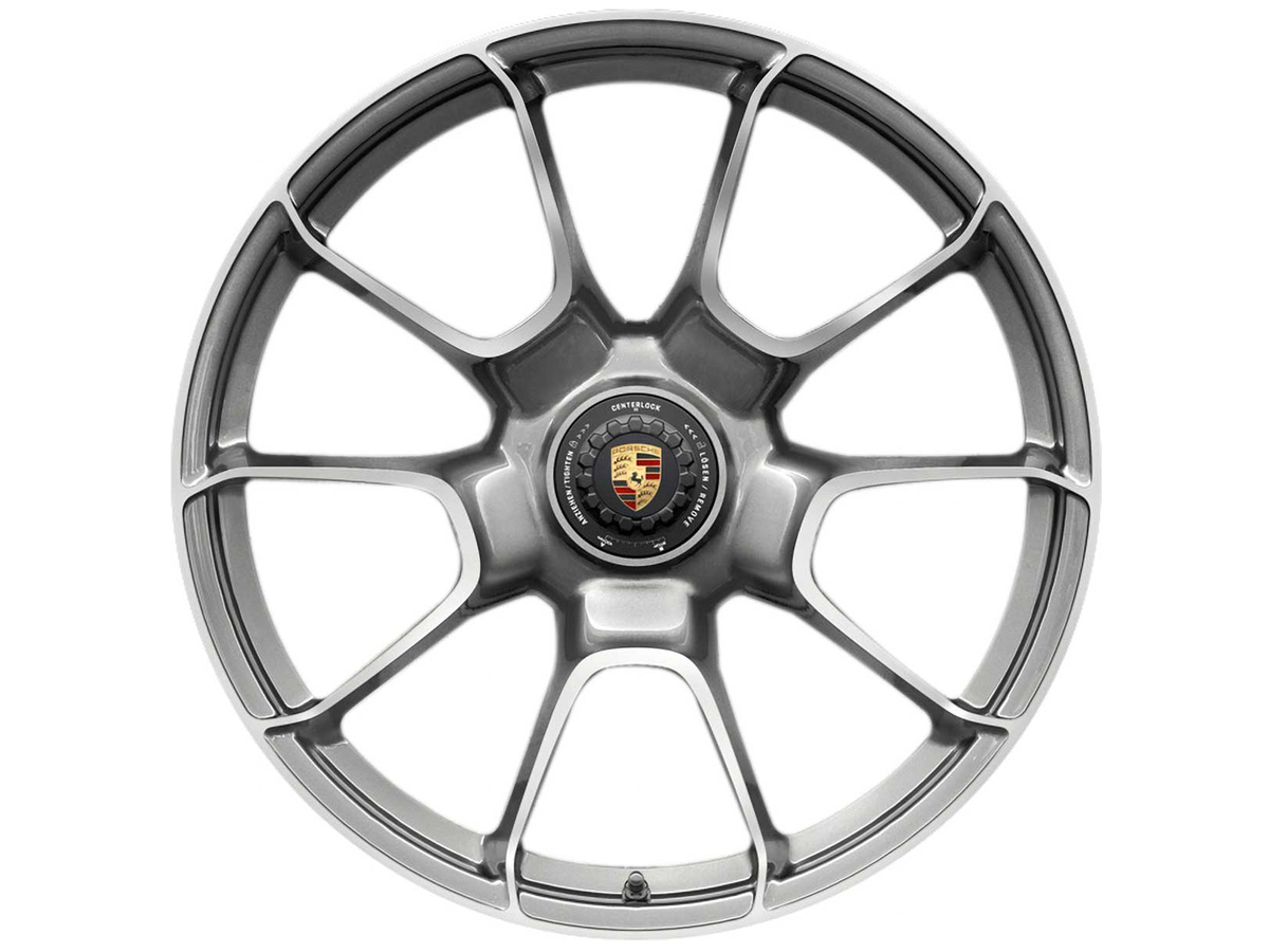 20" Centre lock Turbo S Exclusive Design front alloy wheel in Platinum ...