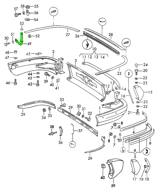 Porsche Rear Bumper Brackets, Retainers & Braces | OEM Mounting ...