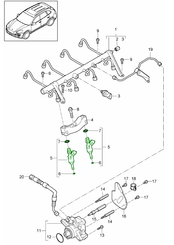 Buy Porsche Cayenne 9PA1 (957) 2007-2010 Injectors | Design 911