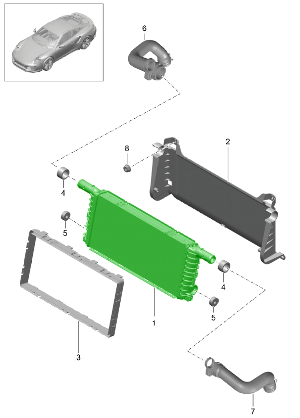 Porsche 99110613802 Radiator water coolant Centre for Porsche 981 ...