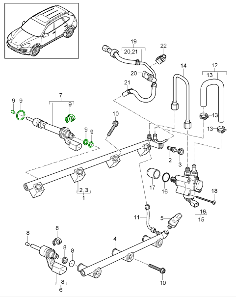 Buy Porsche Cayenne 92A (958) 2010-2017 Injectors | Design 911
