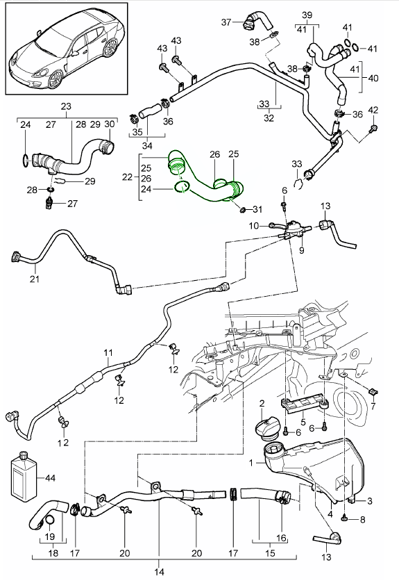 Buy Porsche Panamera 970 MK1 (2009-2013) Water / Coolant Hoses | Design 911