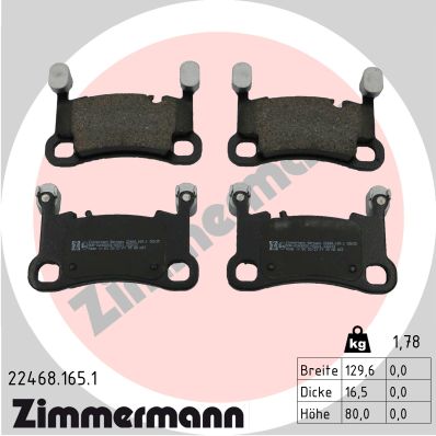 Brake Pads REAR. Porsche 9YA Cayenne / Cayenne Hybrid 9Y0698451P ...