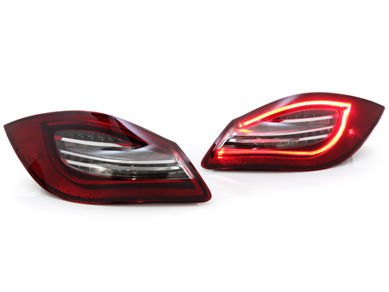 LED Rear Indicators Clear / Red Lens & Chromed Base. Porsche 987 MKII ...
