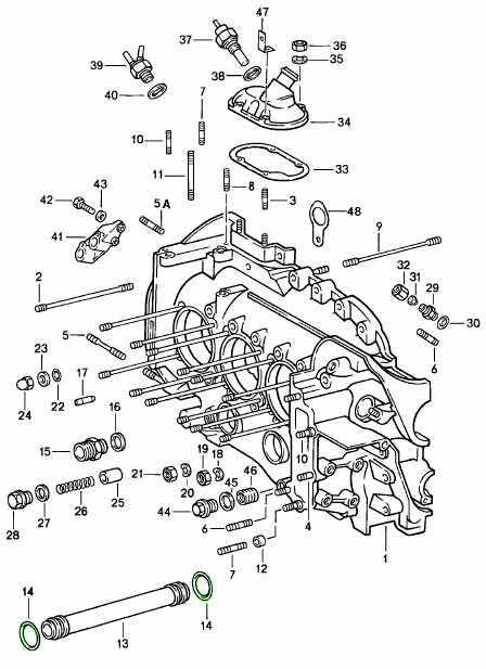 Porsche Oil Tube Seal 9997071124A | OE-Match Oil Return Tube O-Ring 911 ...