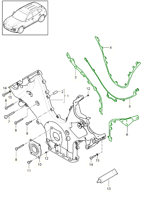 ELRING 173.180 Porsche 94810112904 94810112704 94810112504 94810113007 ...