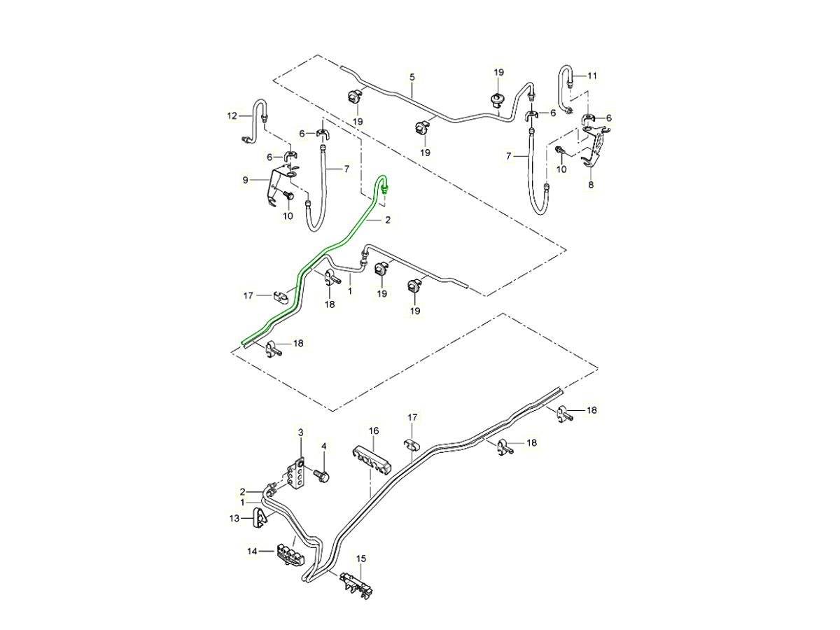 Porsche 955 957 Cayenne Brake line right 95535517811 - 95535517811 ...