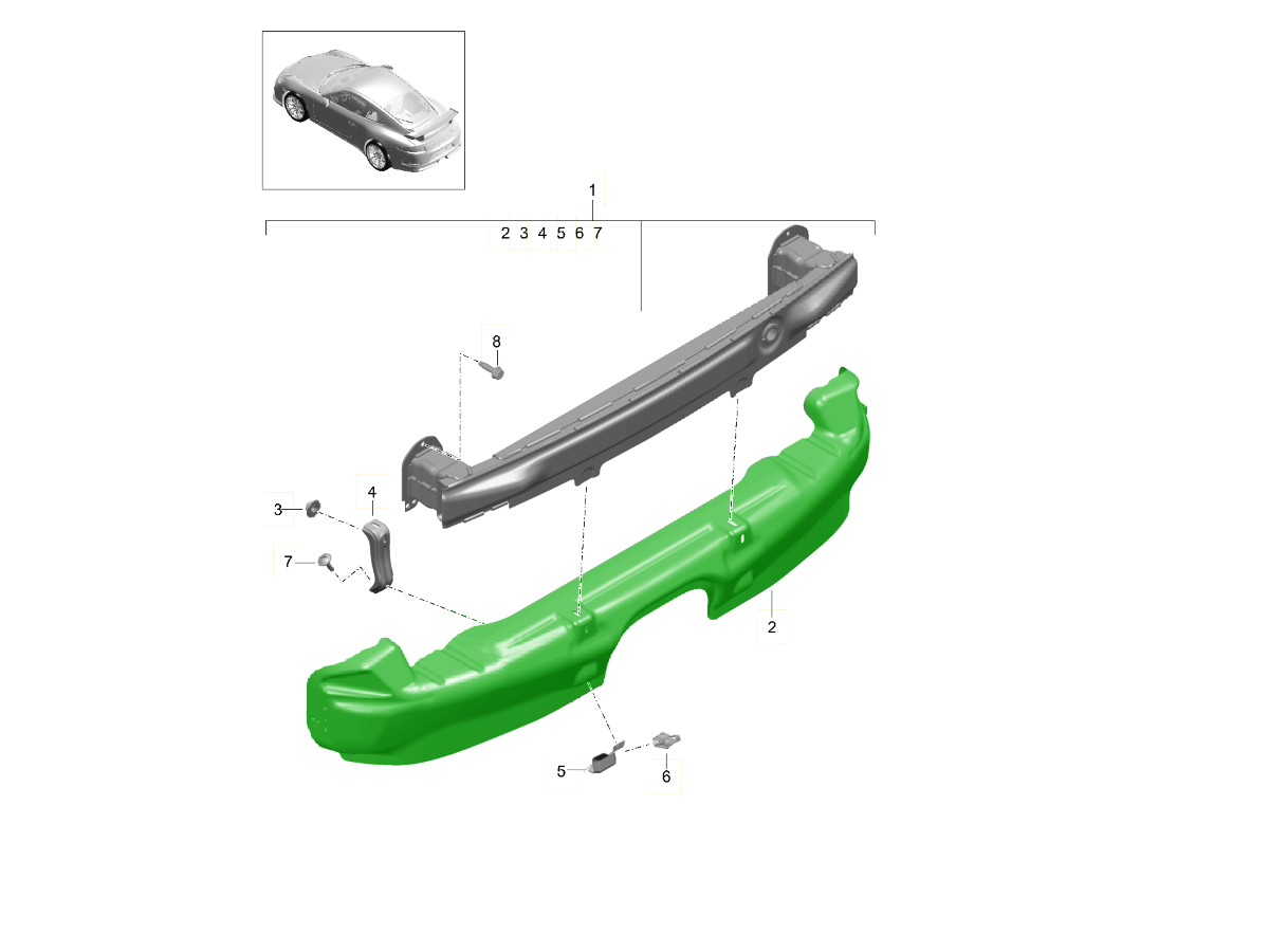 Porsche 991 GT3 Rear bumper heat shield 99150547581 - 99150547581 ...