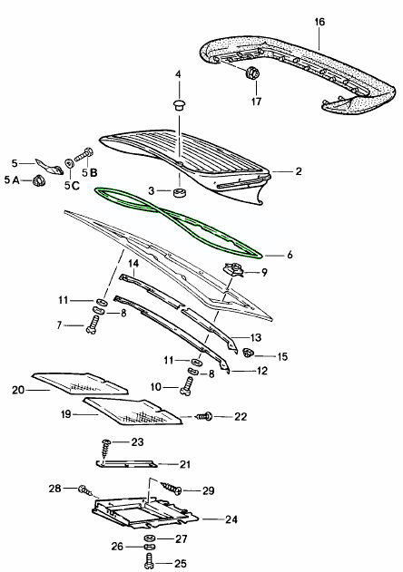 Porsche 911 Spoiler Gasket Beading Seal 93051221500 - 93051221500 ...