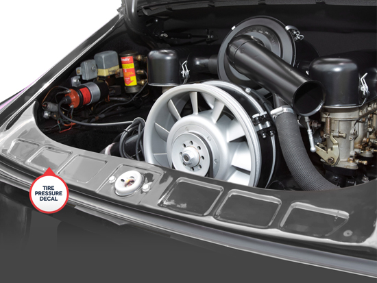 Porsche 911 Tyre pressure decal 94470128900 - 94470128900/1 | Design 911