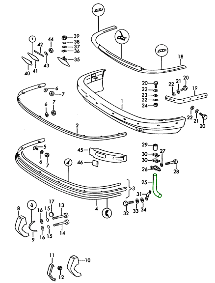 Porsche Rear Bumper Brackets, Retainers & Braces | OEM Mounting ...
