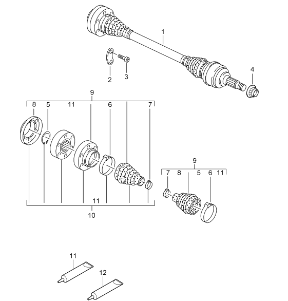 Repair set for rear axle - 95533290210 | Design 911