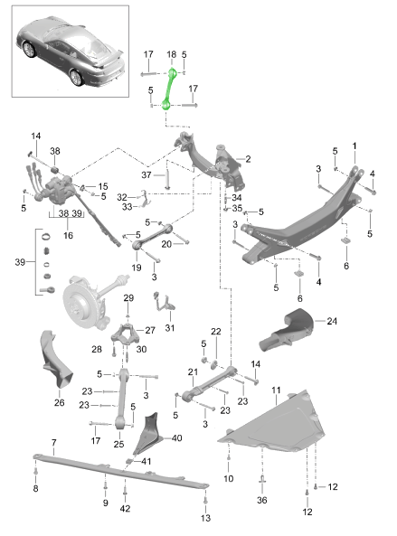 Porsche 991 Control arm upper Rear 99133106180 - 99133106180 | Design 911