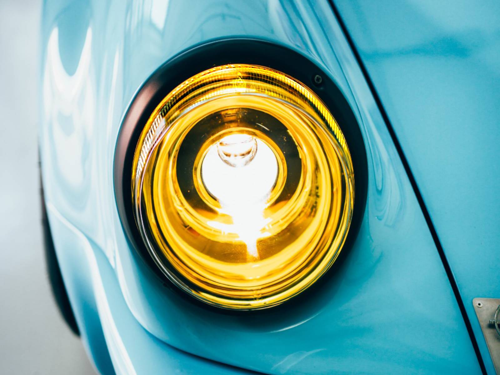 LED headlamp set with yellow reflector and clear lens LHD Porsche 911 / ...