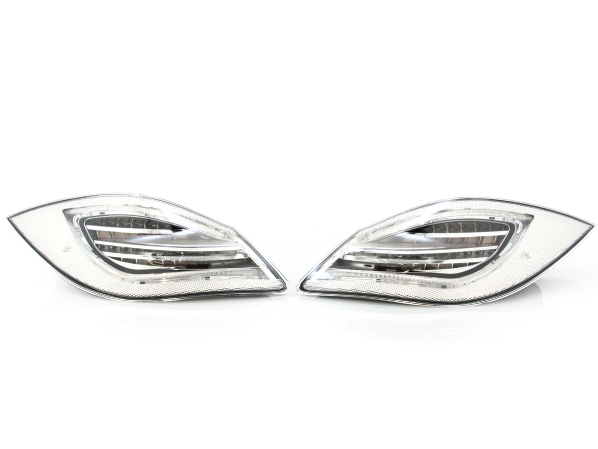 LED Rear Indicators All Clear Lens & Chromed Base. Porsche 987 MKII ...