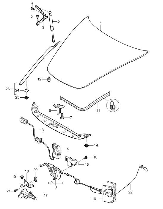 Porsche Bonnets, Locks & Latches | OEM Body Panels & Hood Mechanisms ...