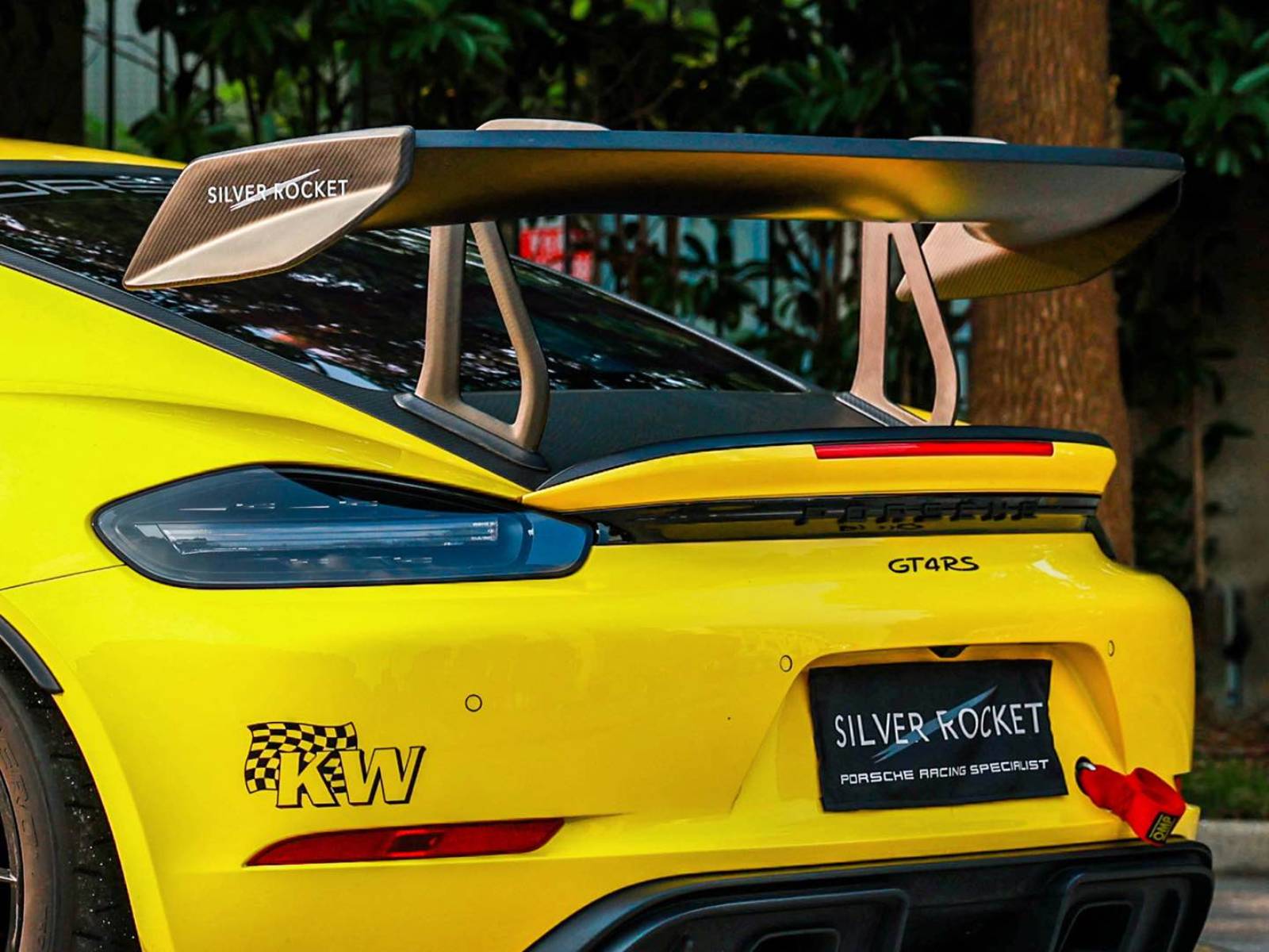 DRS-1 Swan Neck Rear spoiler / wing, dry carbon fibre. Porsche 718 ...