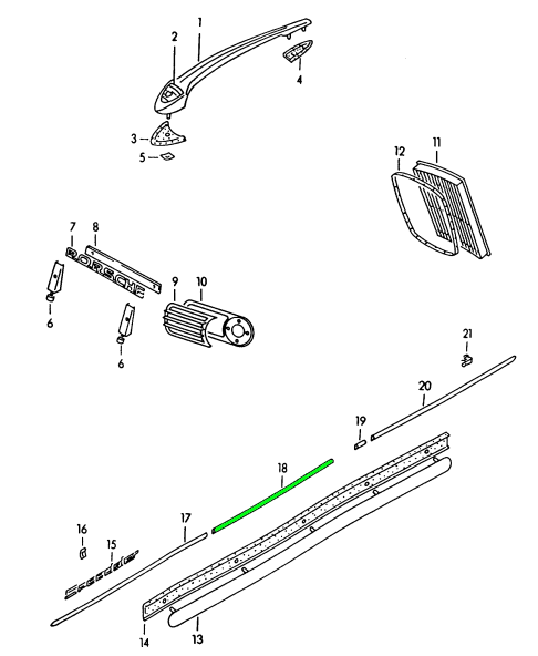 Porsche 356 50-65 Door Molding 64455912340 64455912440 - 64455912340 ...