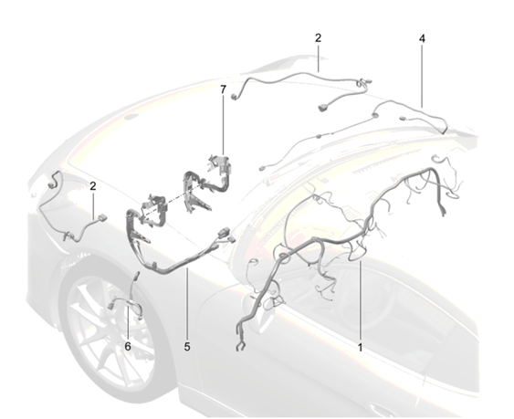 Wiring loom front left. Porsche 981 Cayman - 98161259326 | Design 911