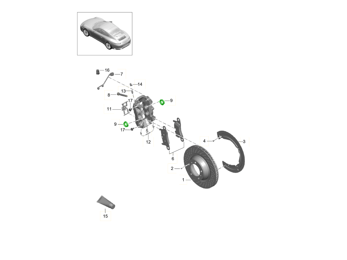 Porsche 991 992 Cayenne Brake caliper repair seal kit 9A769867100 ...