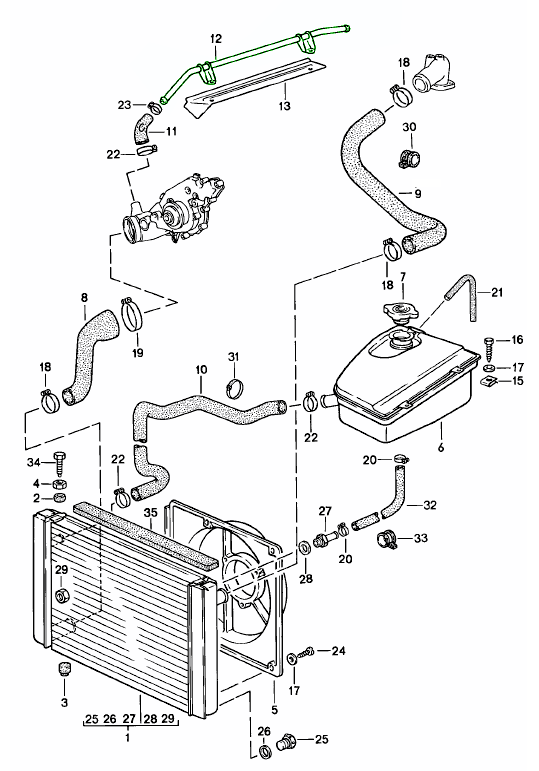 Porsche 944 Water tube cooling 94410624303 - 94410624303 | Design 911