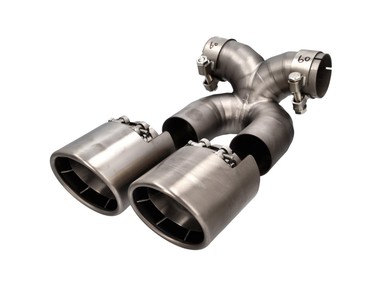 GT4 RS-Style Dual Titanium Tailpipes with X-Pipe for Porsche 987-2 / 981 / 718 (982) Boxster ...