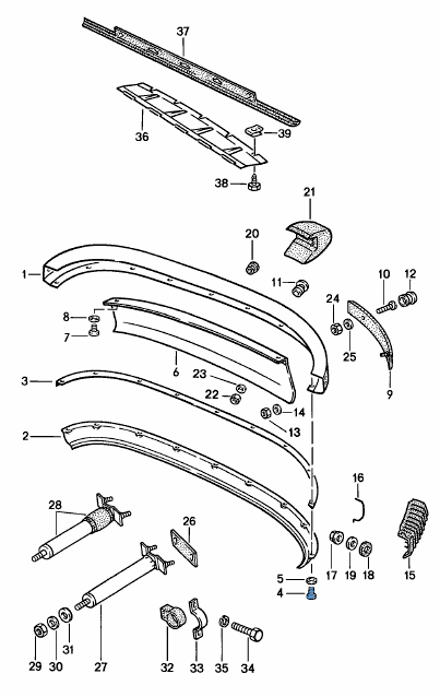 Porsche 911 Rear Bumper Round Screw 90027802409 90027802410 ...