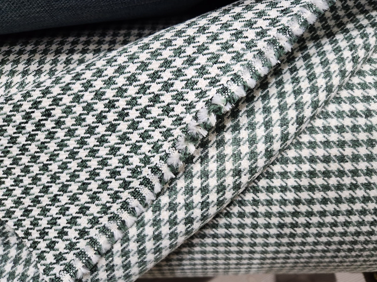 Pepita Porsche Houndstooth classic fabric Green White - PEPITA1003 ...
