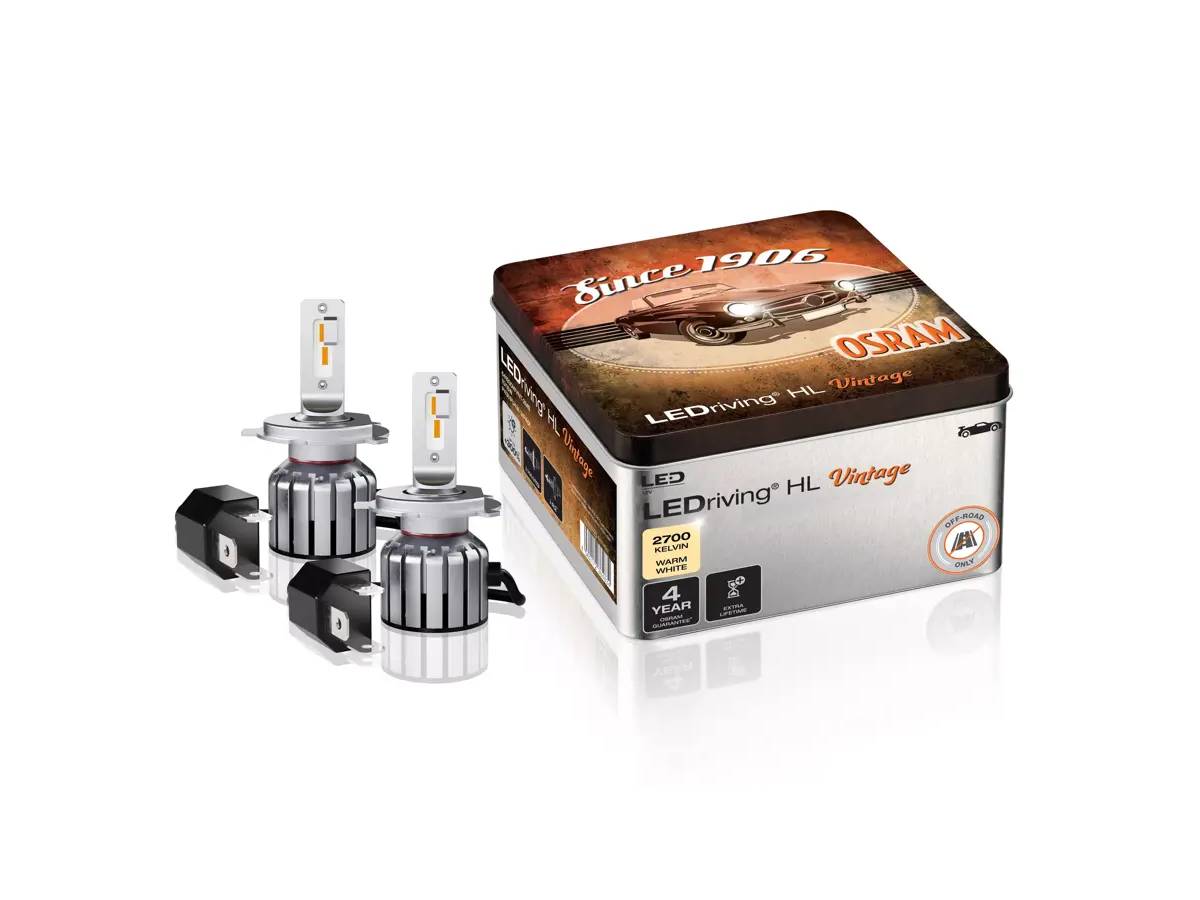 Pair of H4 LED Bulbs (2700K Warm White) - OSRAM LEDriving HL Vintage ...