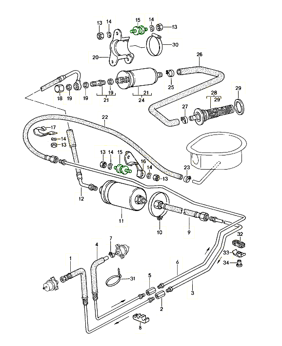 Porsche 924 944 Fuel pump mount 94461011500 - 94461011500/1 | Design 911