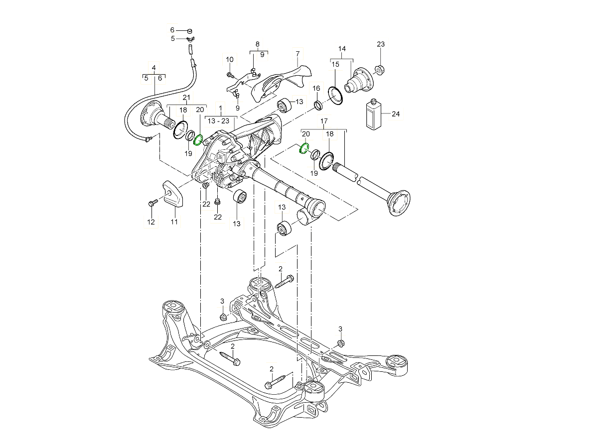 Porsche 955 957 958 Cayenne Snap ring for front differential ...