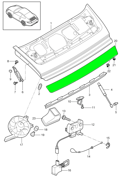 Porsche 997 Rear Reflector Cover 99751225902 - 99751225905 | Design 911