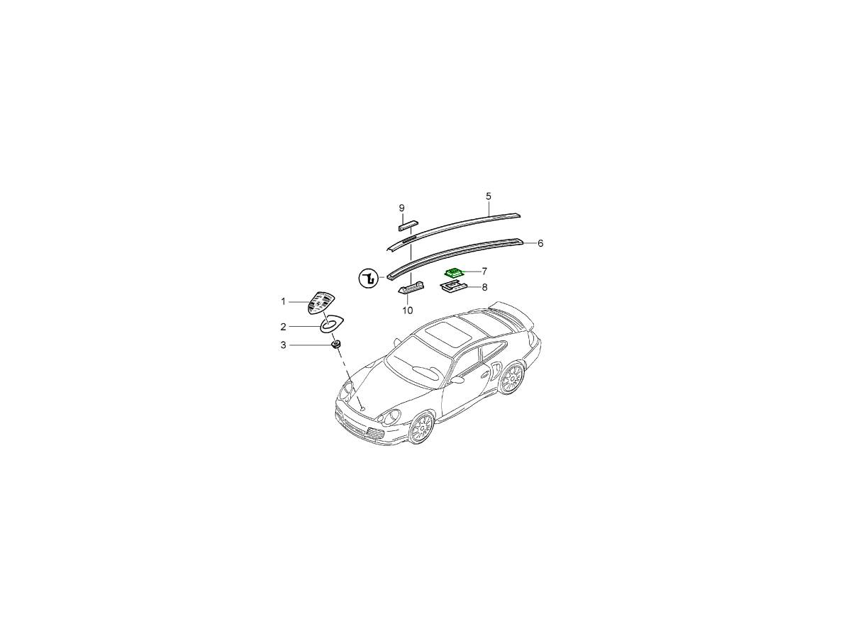 Trim clip roof edge strip. Porsche 996 / 997 Coupe 99655940501 ...