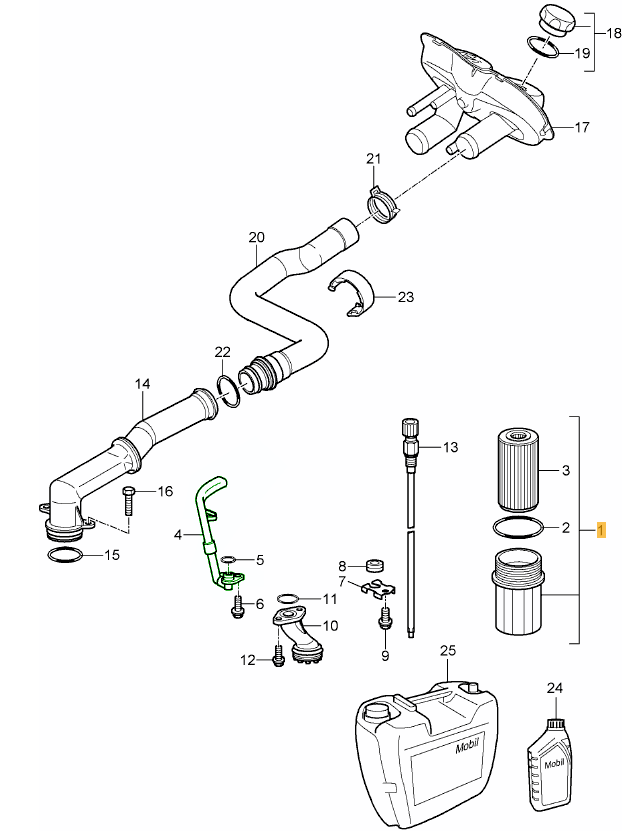 Porsche 987 Boxster Cayman Oil return pipe 99710701600 - 99710701600 ...