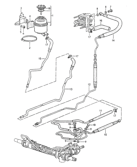 Pressure line power steering. Porsche 964 - 96434744706 | Design 911