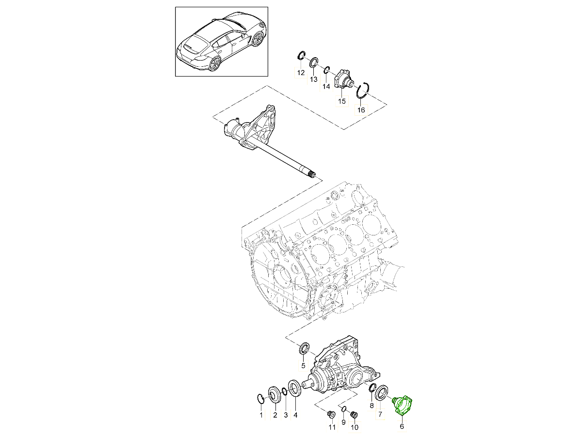 Porsche 970 >>2010 Inner joint flange 97033220900 - 97033220900 ...