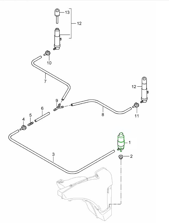 Porsche 997 Boxster 987 Cayman Headlamp Washer Pump 99762450200 ...