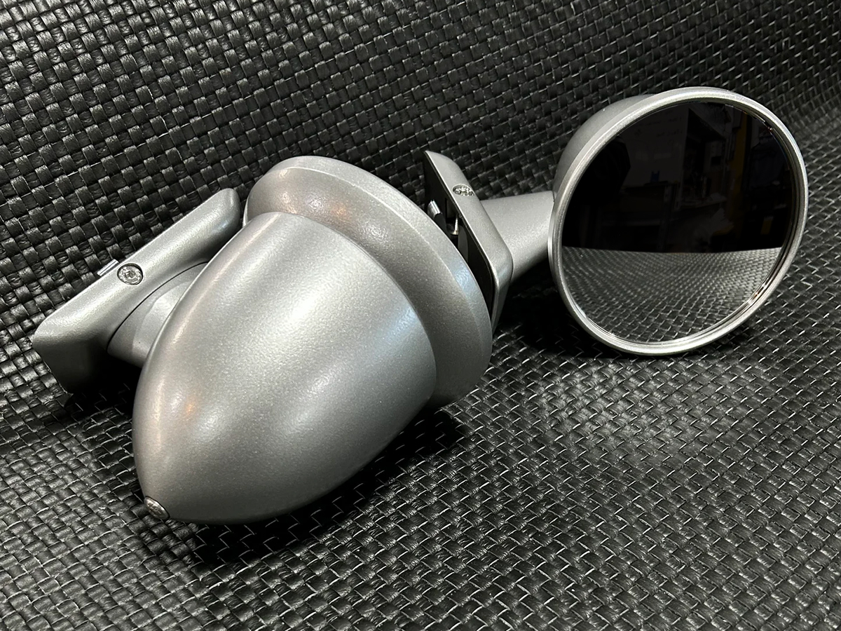 Aluminium bullet mirror, in Satin Silver. Porsche 911 1975-1988 Flag ...