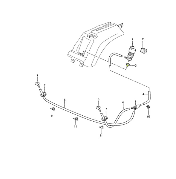 Sealing grommet headlamp washer motor. Porsche 911 / 964 / 993 / 996 ...