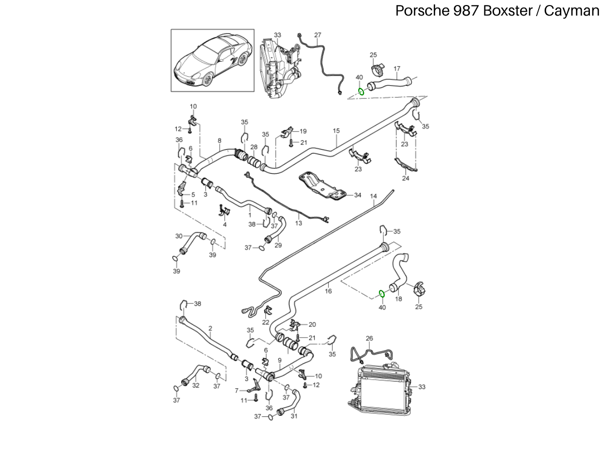 Porsche Coolant Hoses – Engine Bay | Factory-Spec Cooling Parts ...