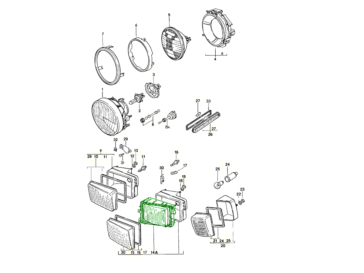 Porsche 928 Drive lamp lens Inner 92863194700 - 92863194700 | Design 911